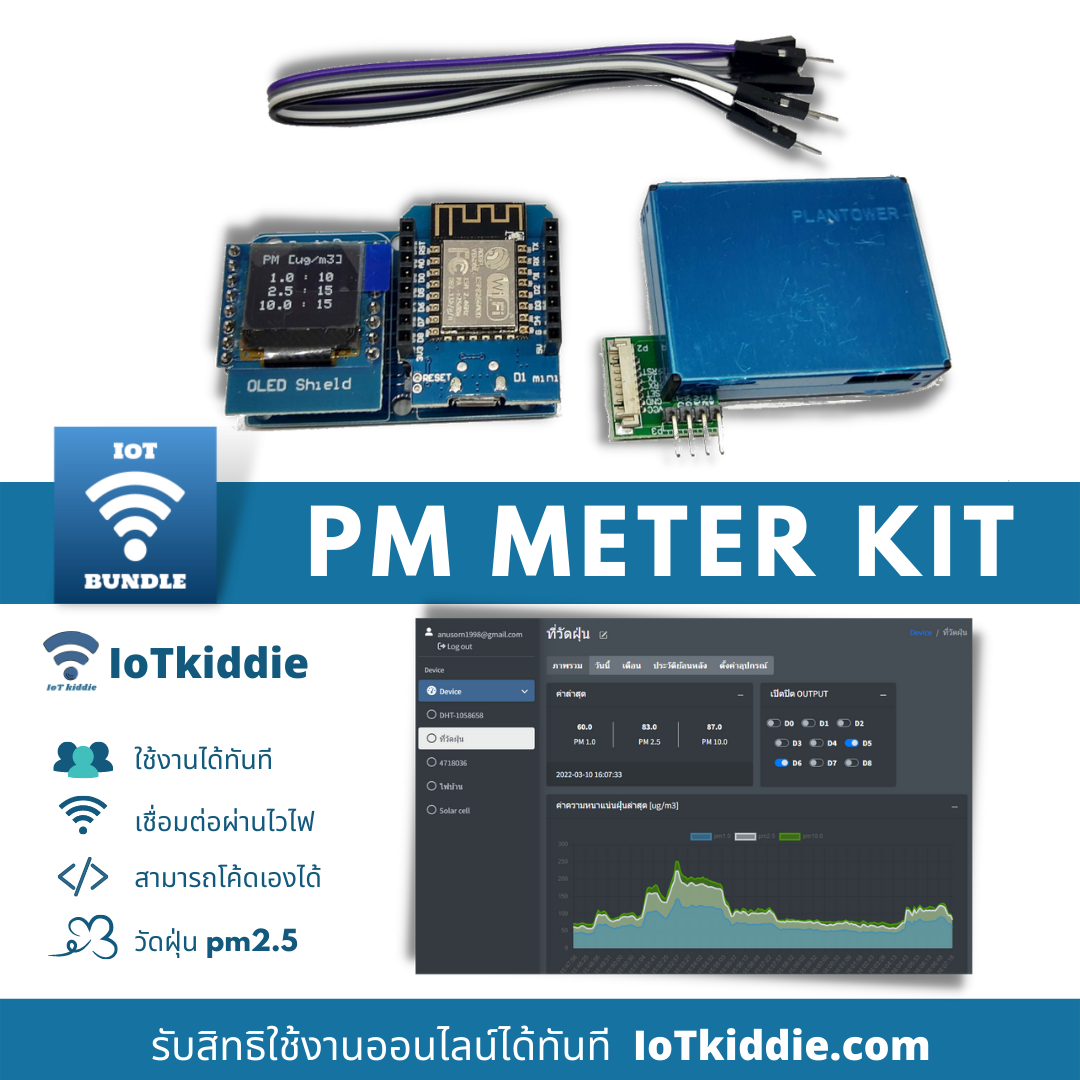 PM meter โปรเจควัดฝุ่น PM2.5 ด้วย PMS7003 - IoT kiddie blog